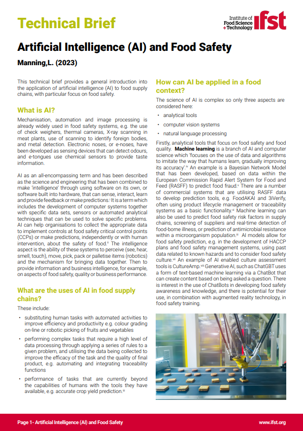 Technical Briefs | Institute of Food Science and Technology